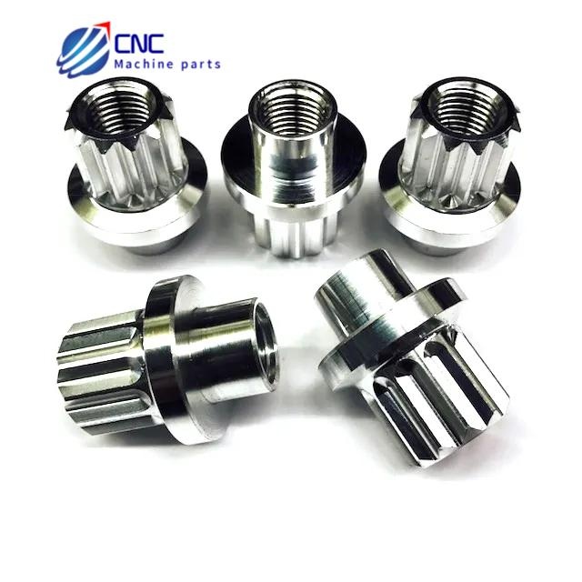 CNC Lathe Machining Racing Aluminum/Titanium Nuts, Wheel Spline Nuts