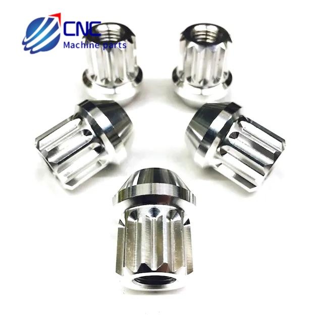 CNC Lathe Machining Racing Aluminum/Titanium Nuts, Wheel Spline Nuts